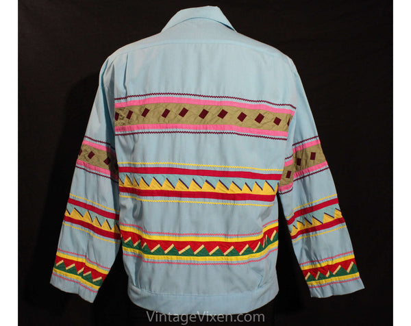 Size 12 Seminole Patchwork Jacket - Terrific 50s 60s Turquoise Native ...